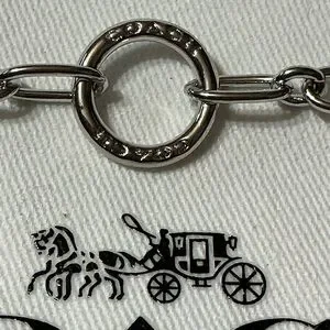 Coach | Jewelry | Coach Silver Signature Link Bracelet | Poshmark